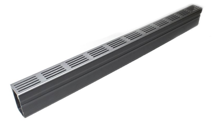 3 Slimline Watergoten + toebehoren: Slimline Watergoot Aluminium 100x10x6cm